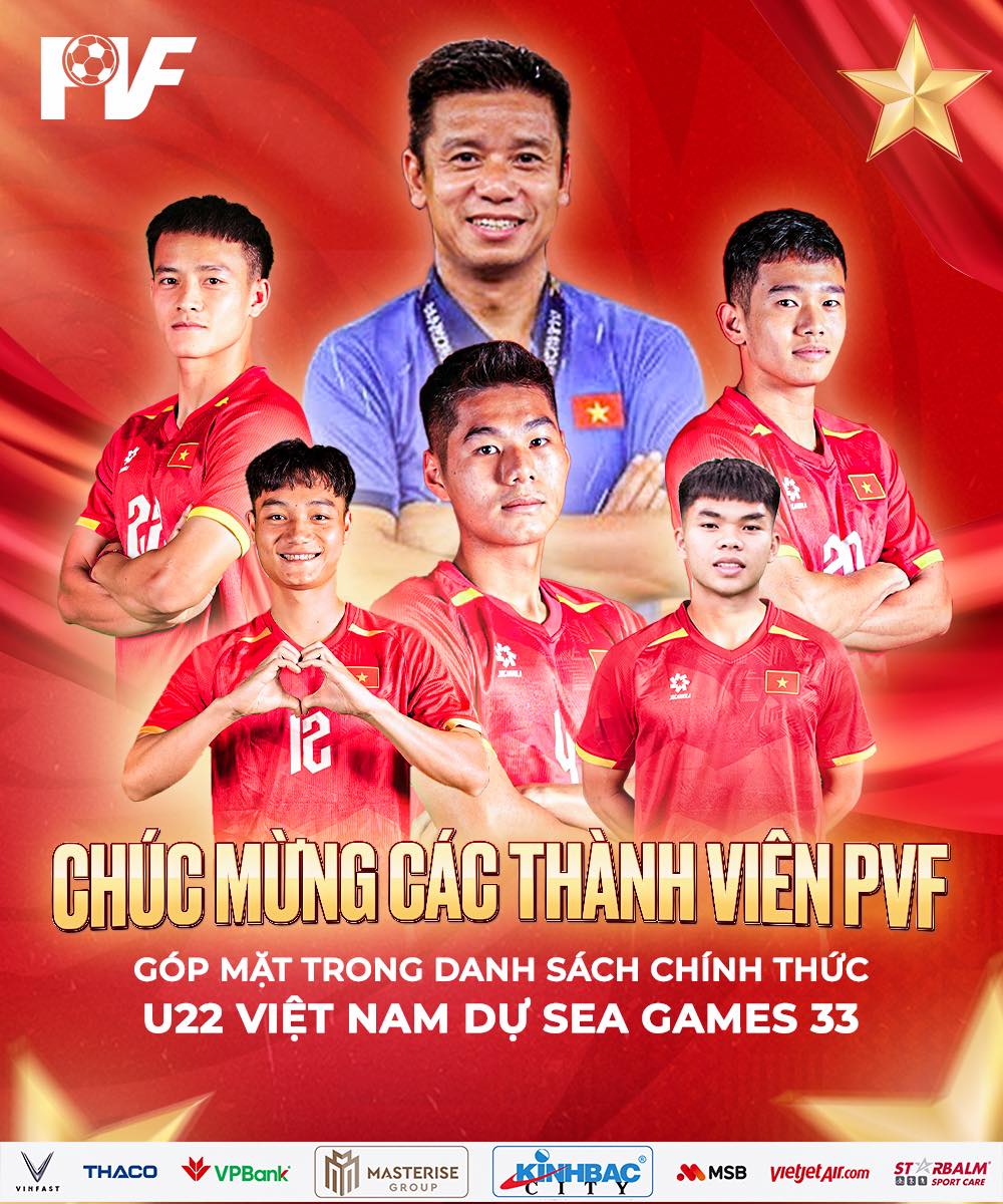 6 thành viên PVF góp mặt trong danh sách chính thức dự SEA Games 33 ...
